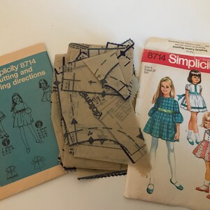 Vintage 1970s Simplicity #8714 Child’s and Girls Dress - Size 8 - Etsy