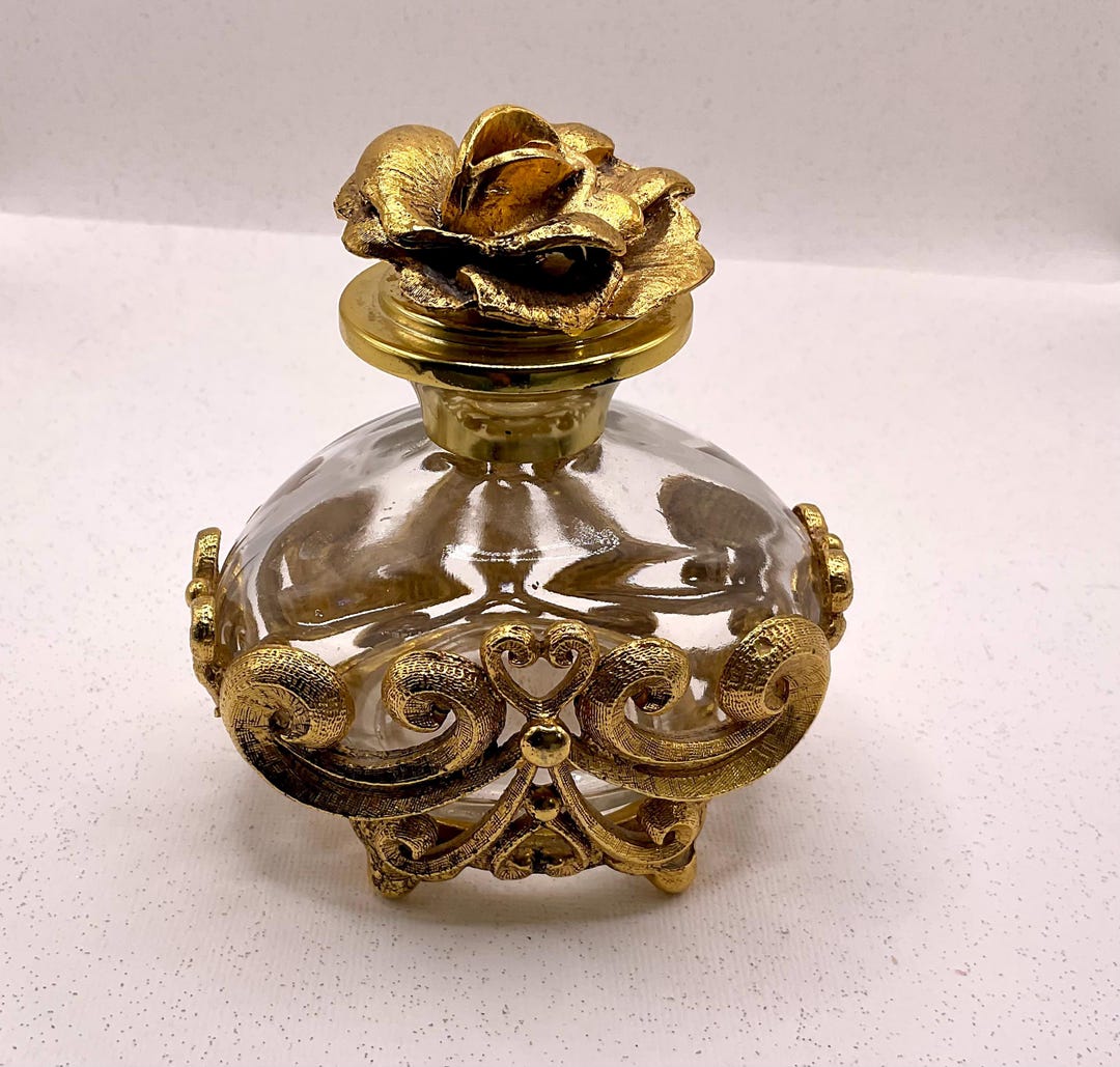 A Rose for Thee! Mid Century J&M Novelty French Style Ormolu Perfume ...