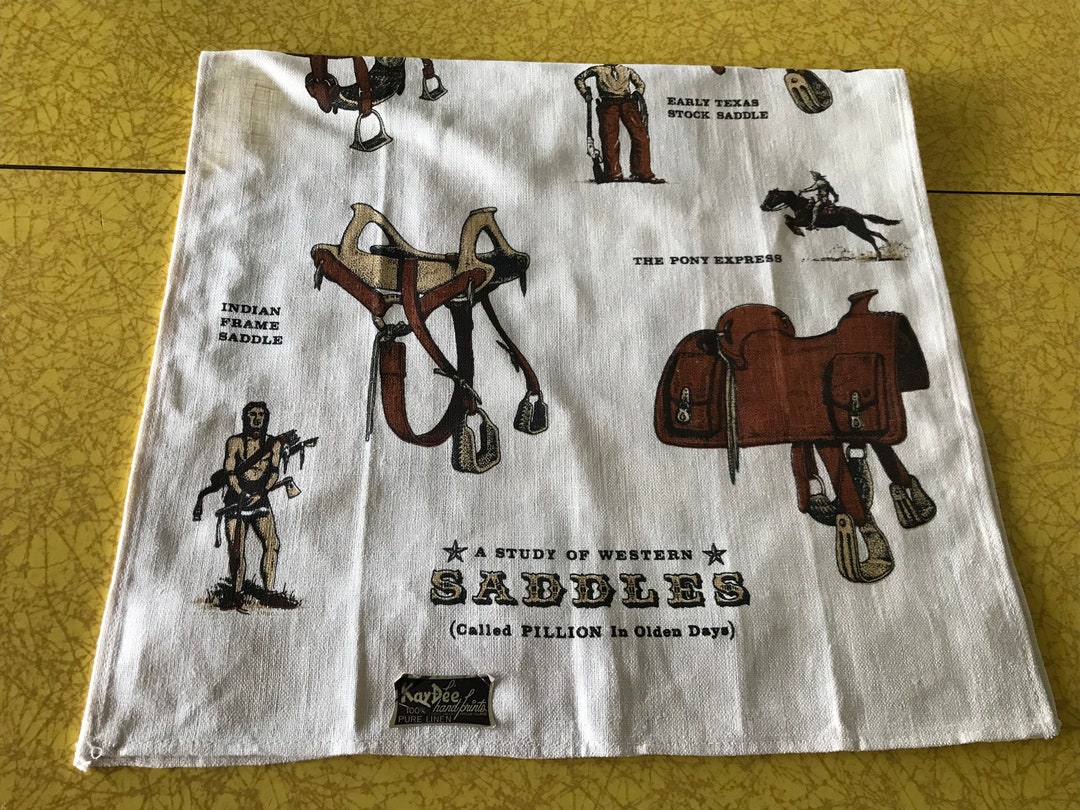 Saddle Up! Vintage Kay Dee Handprints Linen Kitchen Tea Towel - A Study ...