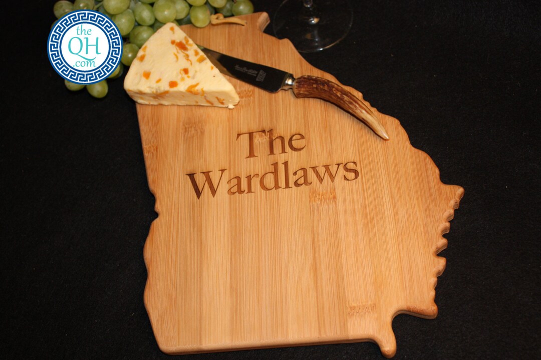 Georgia State Shaped Cutting Board Personalized Wedding Housewarming ...