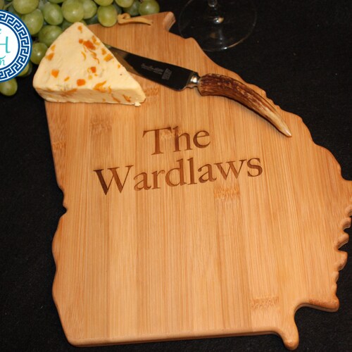 Georgia State Shaped Cutting Board Personalized Wedding | Etsy