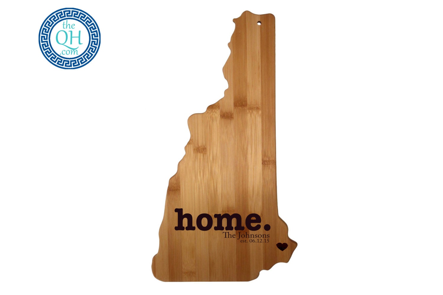 New Hampshire State Shaped Cutting Board Personalized Wedding Moving ...