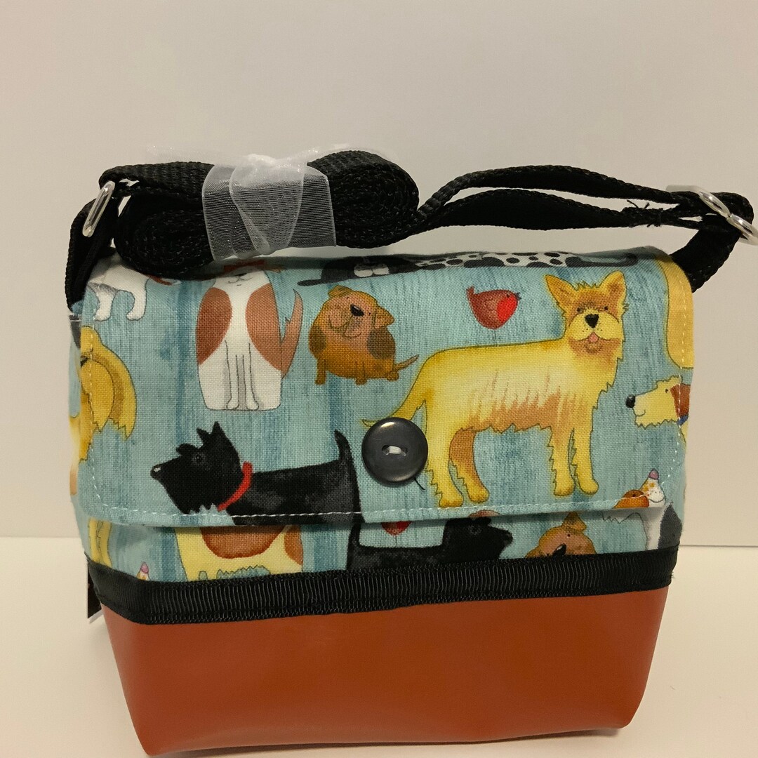 C1137 Wee Bag: Dog Print Tiny Shoulder Purse With Adjustable Handle - Etsy