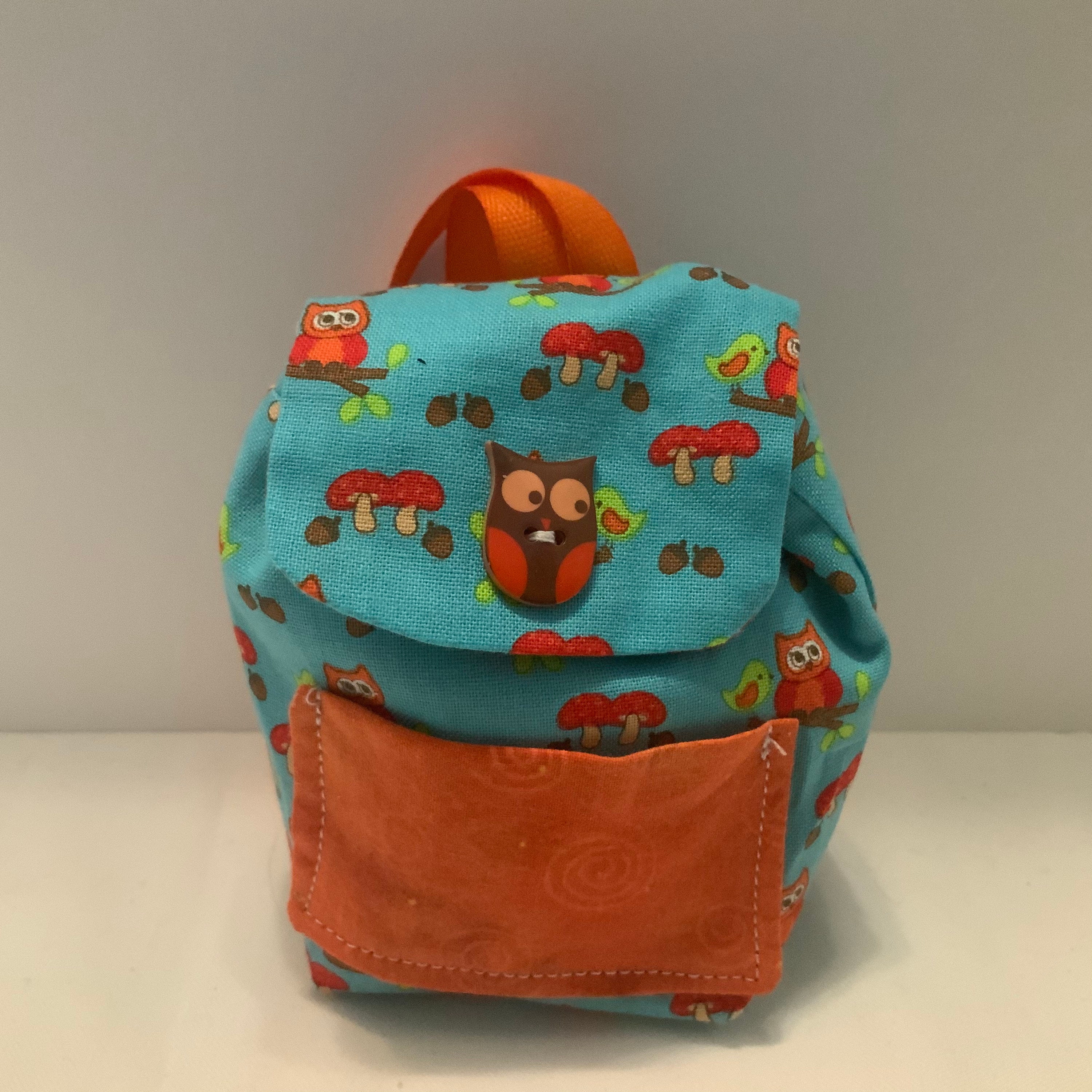 DB164 18 Doll Backpack: Cute Owl Pattern With a Drawstring Top and Tiny ...