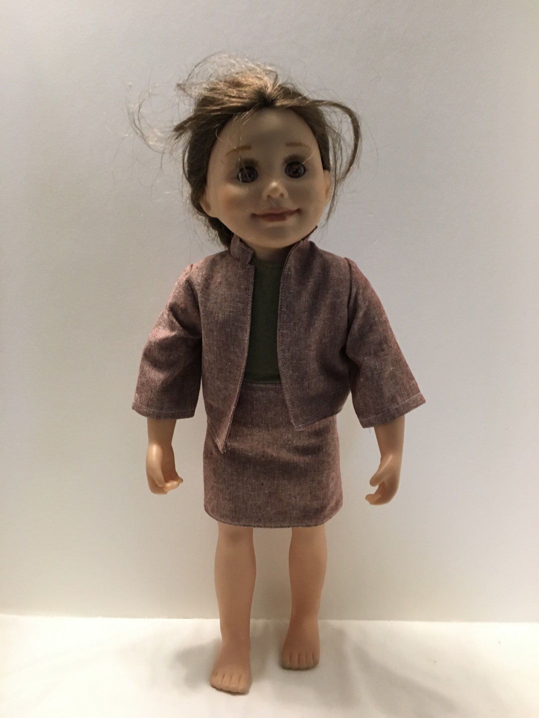 DO44 18 Doll Suit Outfit: Three Piece Outfit Has a Green Top, Red ...