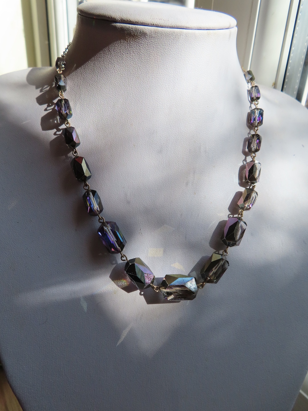 1950's Aurora Borealis Mystical Grey & Purple Barrel Glass - Etsy