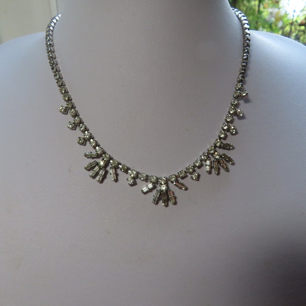 Rhinestone Necklace - Etsy UK