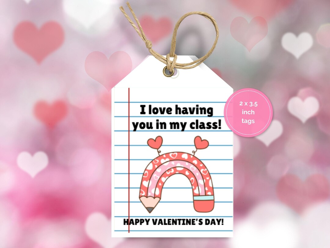 Teacher Valentine Card to Student, Teacher Valentine Tags, Student ...