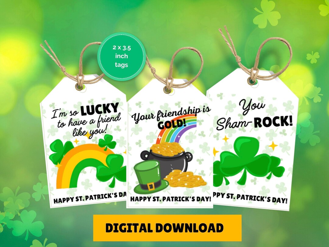 St. Patrick's Day Gift Tags PDF Download, Saint Patrick Day Gift Tags ...