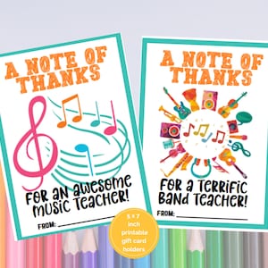 Music Teacher Gift Card Holder, Band Teacher Gift Card Holder, Teacher ...