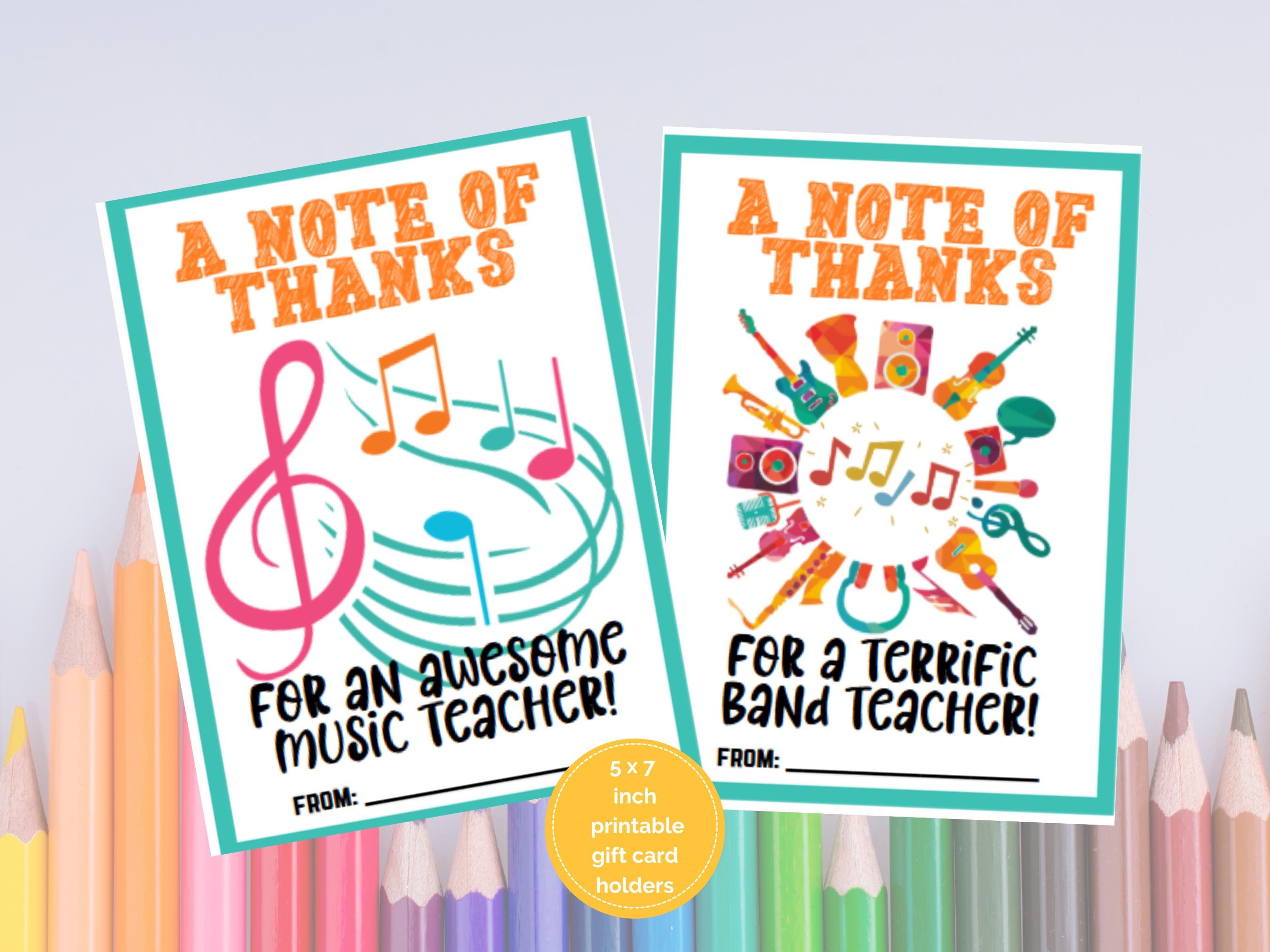Music Teacher Gift Card Holder, Band Teacher Gift Card Holder, Teacher ...