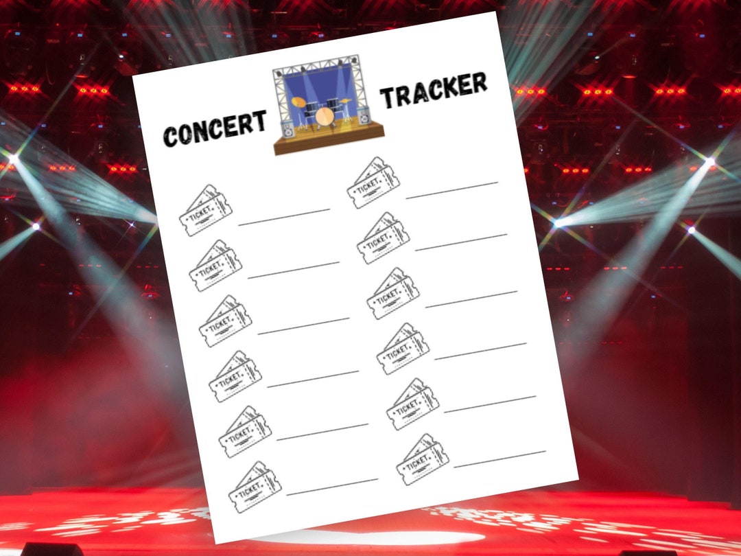 Concert Goals Tracker, Concert Tracker, Concert Tracker Printable ...