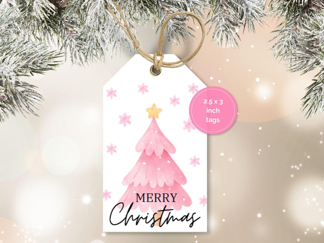 Pink Christmas Tree Gift Tags, Pink Christmas Tree, Pink Christmas Gift ...
