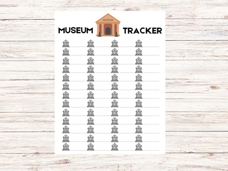 Museum Visit Tracker, Museum Goals Tracker, Museum Tracker, Museum ...