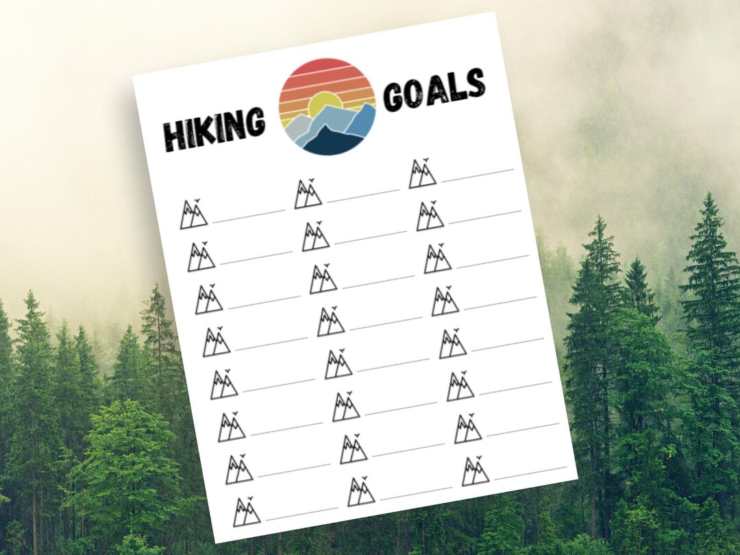 Hiking Goals Tracker, Hike Tracker Printable, Hiking Tracker, Hiking ...