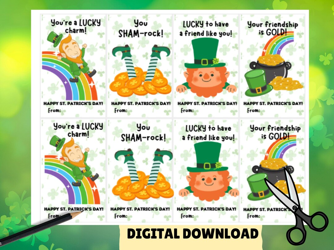 St Patricks Day Classroom Cards, Saint Patricks Day Cards, St. Patrick ...