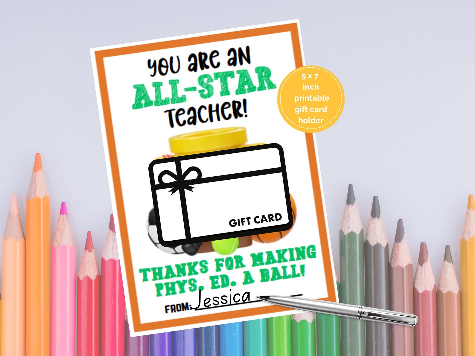 Phys Ed Teacher Gift Card Holder, PE Teacher Gift Card, Gym Teacher ...