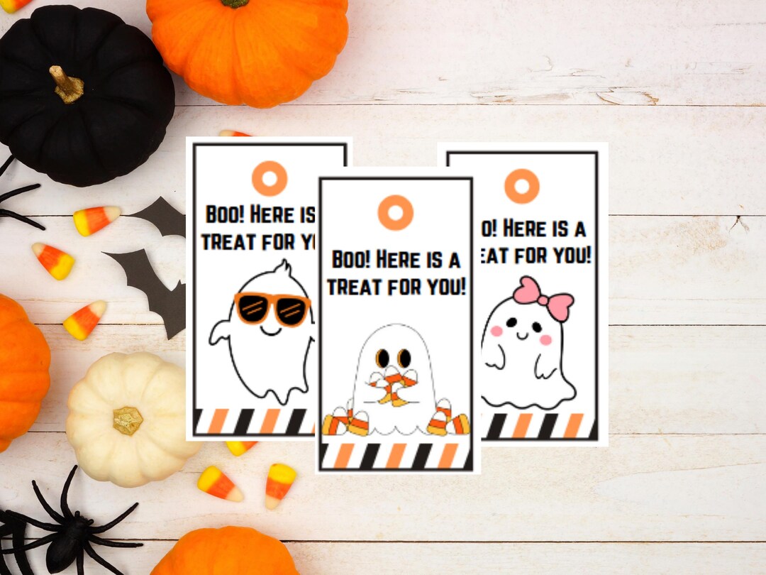 Boo Bag Tags, Halloween Treat Bag Tags, Ghost Tags, Printable Halloween ...