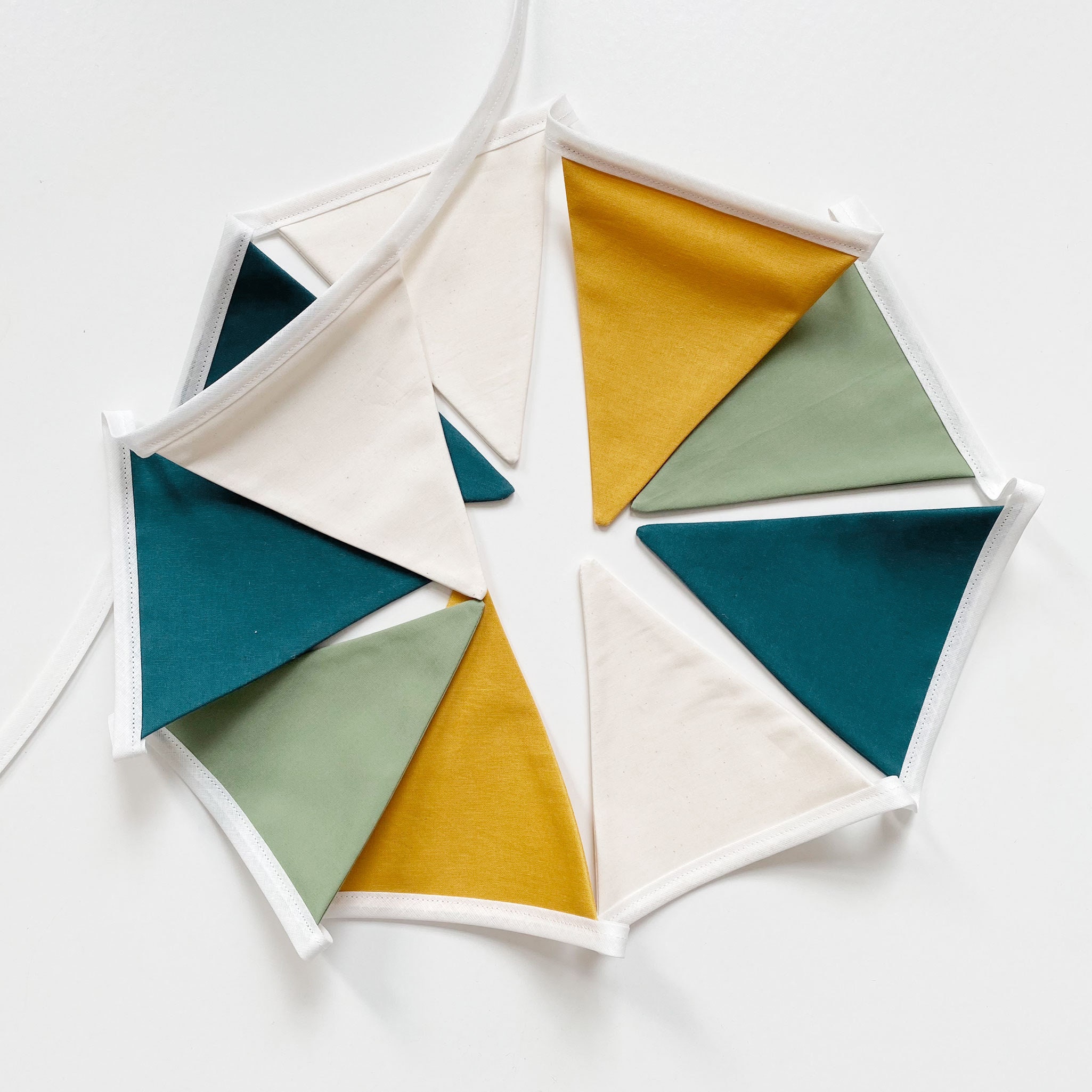 Handmade Rainbow Bunting, 10 Flag Traditional Triangle, Fabric Bunting ...