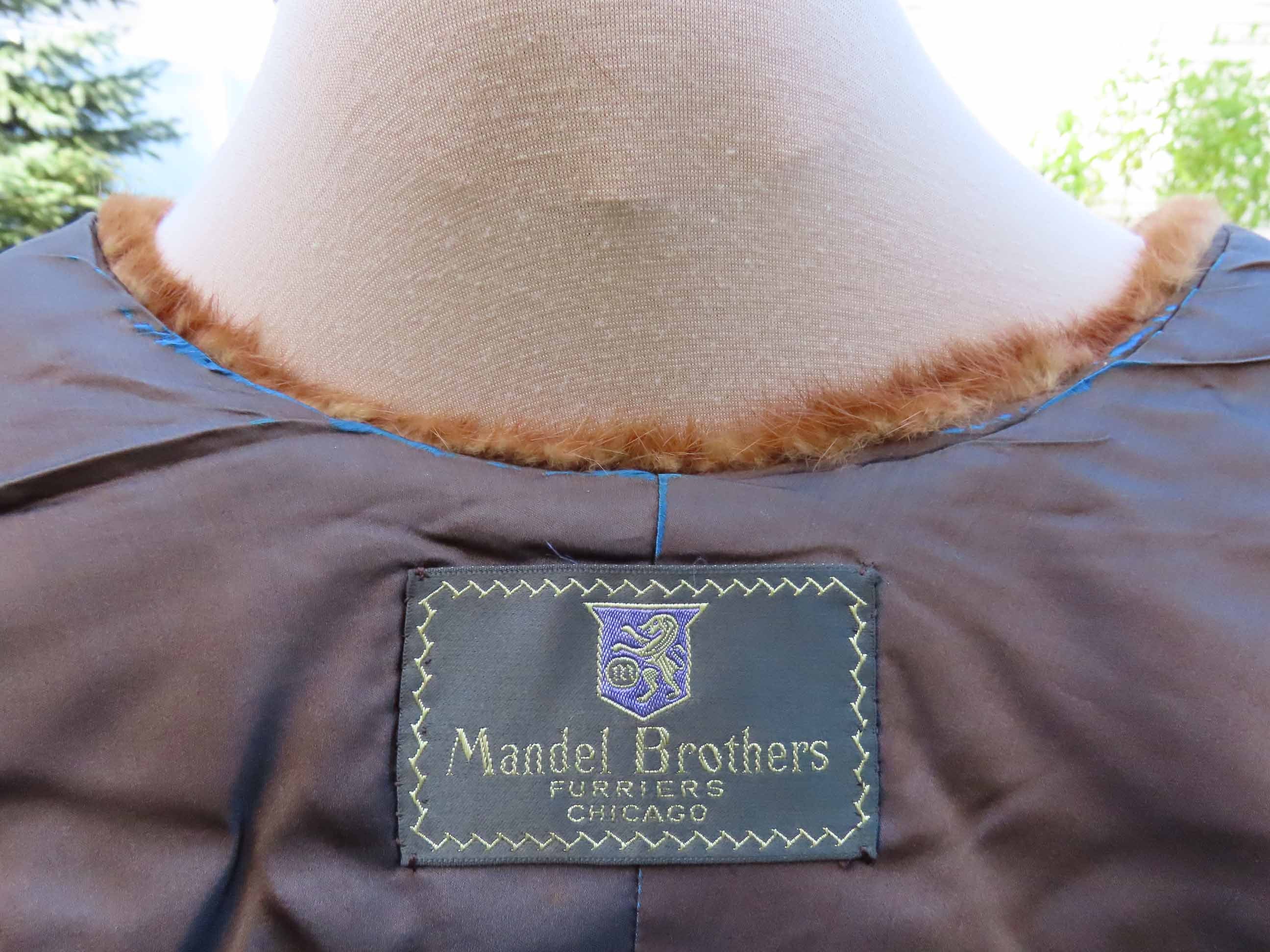 Vintage 50s Mink Fur Stole Wrap Mandel Brothers Furriers Chicago Brown ...