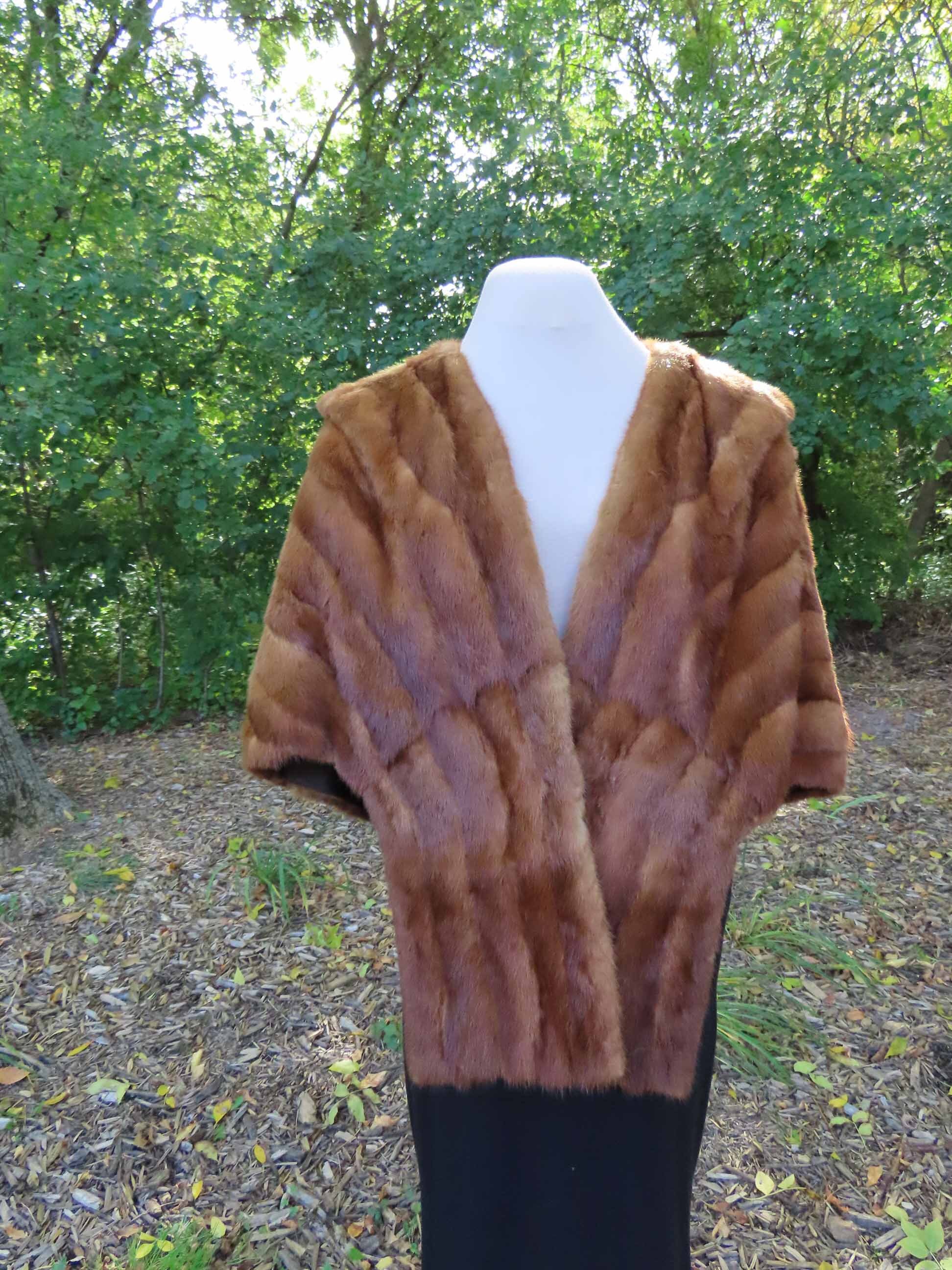 Vintage 50s Mink Fur Stole Wrap Mandel Brothers Furriers Chicago Brown ...