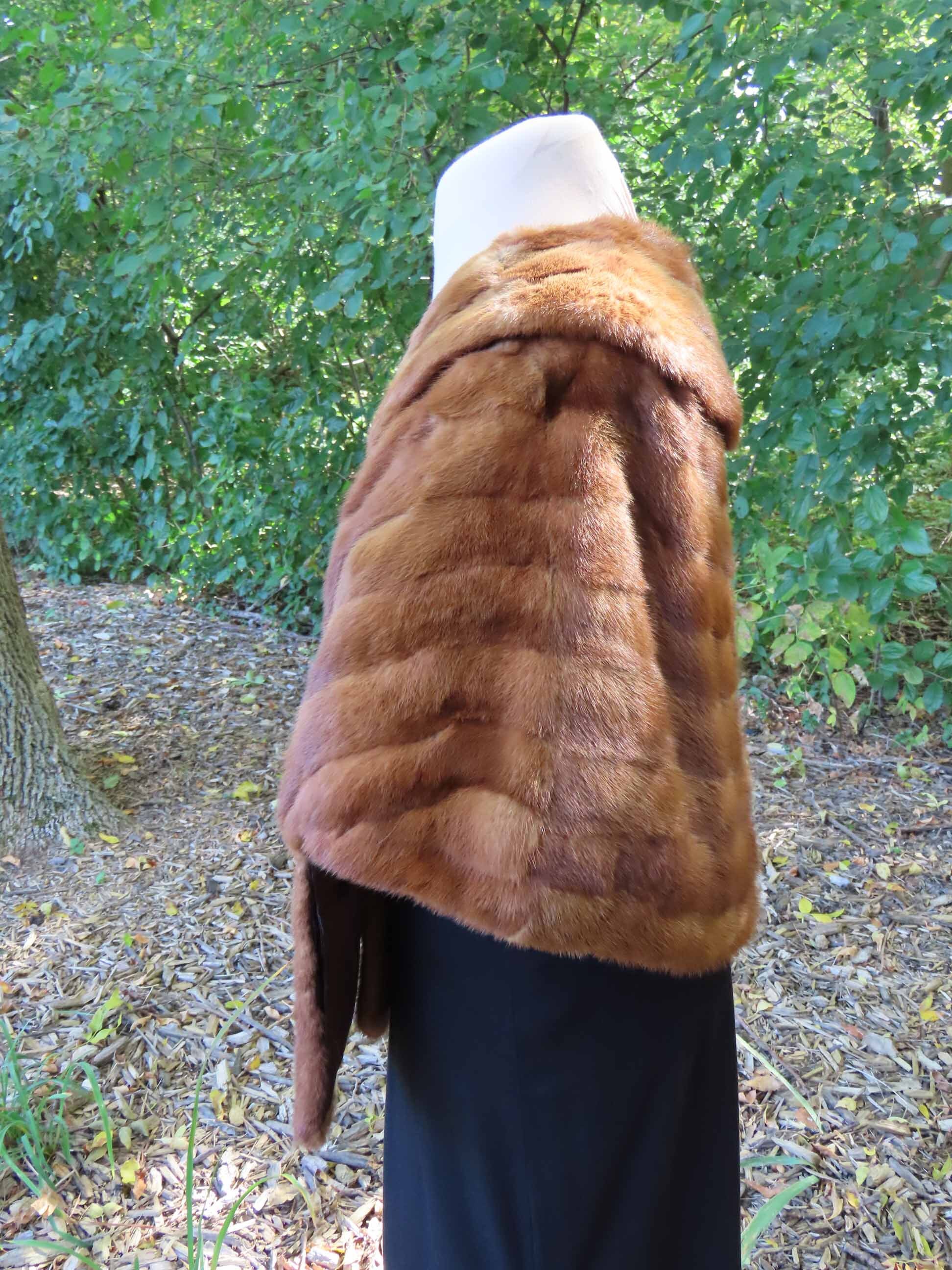 Vintage 50s Mink Fur Stole Wrap Mandel Brothers Furriers Chicago Brown ...