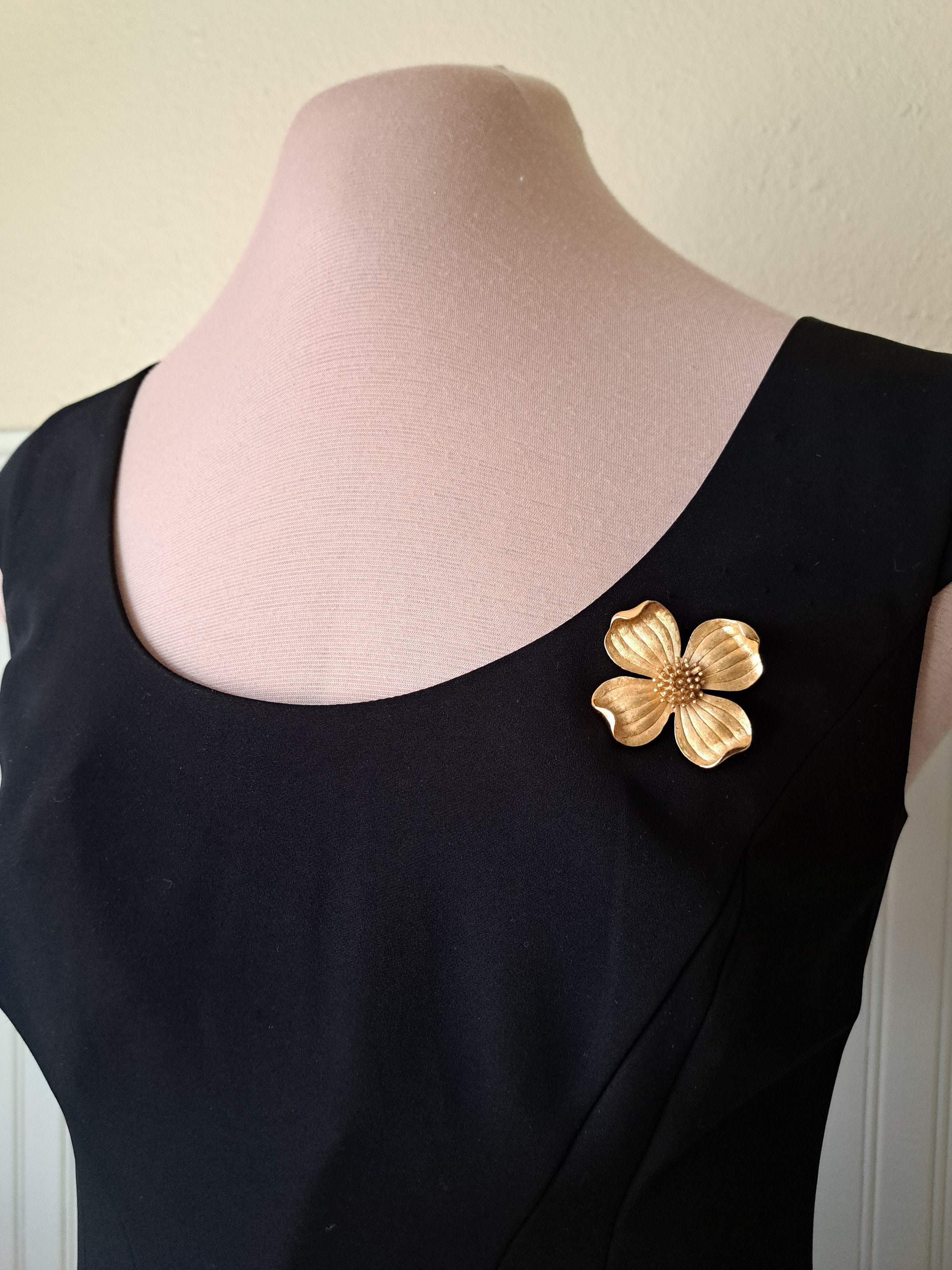 Vintage Crown TIFARI 1950s-70s Pin Brooch Goldtone Magnolia or - Etsy