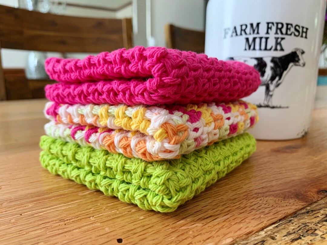 Kitchen Towels - Crochet Dishcloth - Cotton Dishcloth - Crochet ...