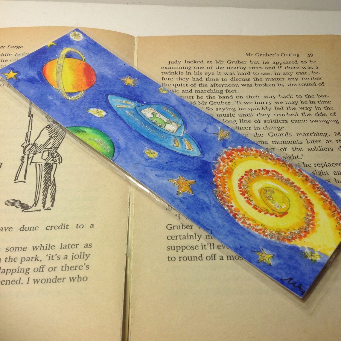 Space Bookmark Out of Space Book Mark Alien Spaceship - Etsy