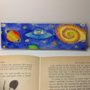 Space Bookmark, Out of Space Book Mark, Alien Spaceship Bookmark,planet ...