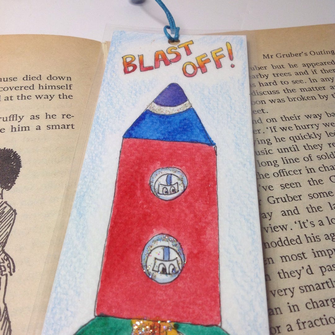 Rocket Bookmark, Boys Rocket Bookmark, Boys Gift, Astronaut Bookmark ...