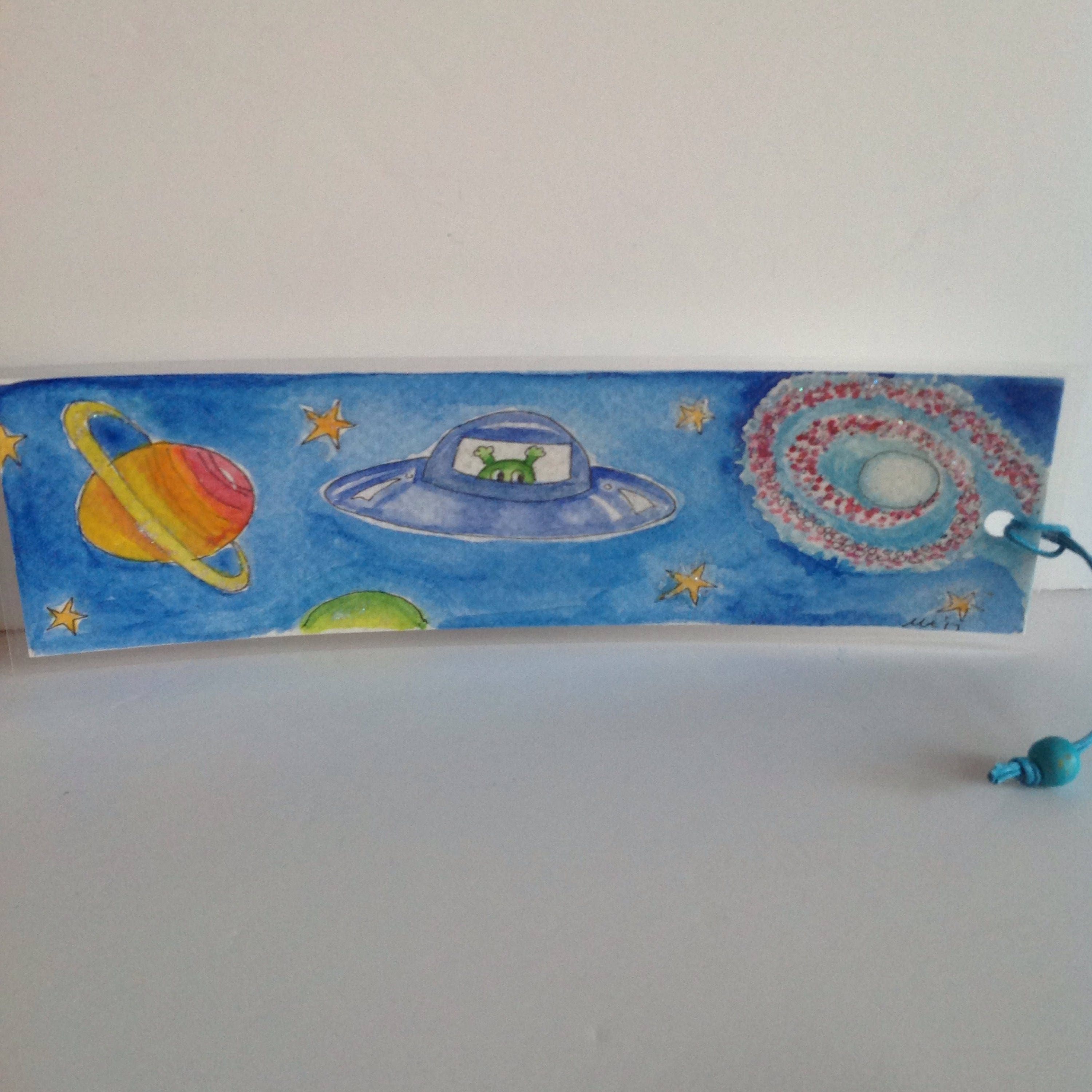 Space Bookmark Out of Space Book Mark Alien Spaceship - Etsy