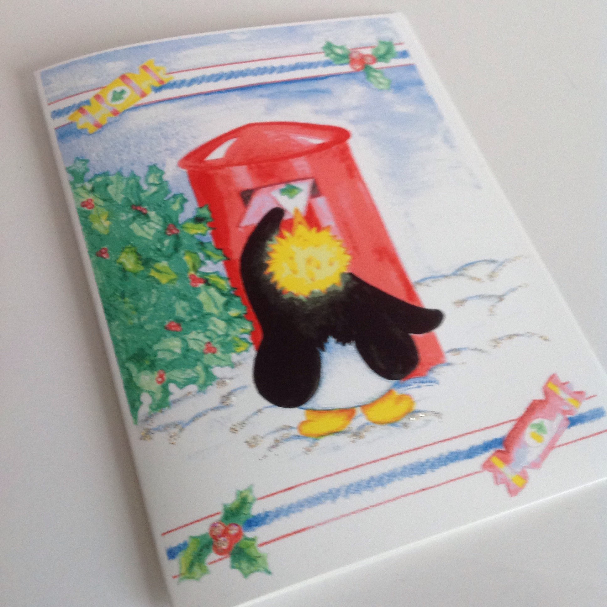 Christmas Penguin Posting a Letter Card Penguin Christmas - Etsy