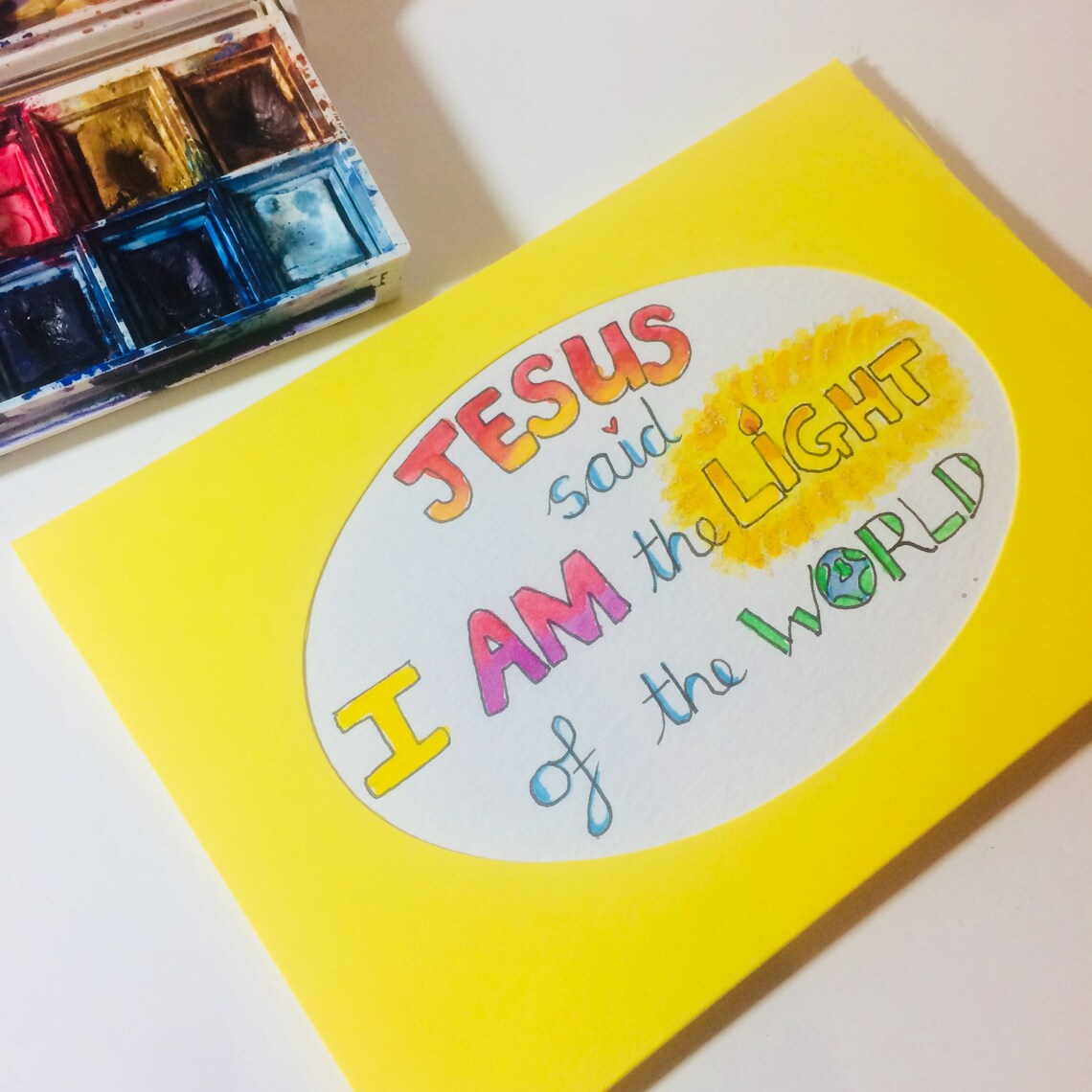 Jesus Said I Am the Light of the World, Christian Card, Scripture Card ...