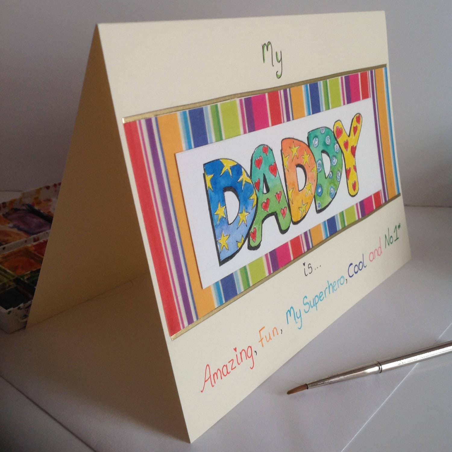Original A5 Watercolour Daddy Cards - Etsy