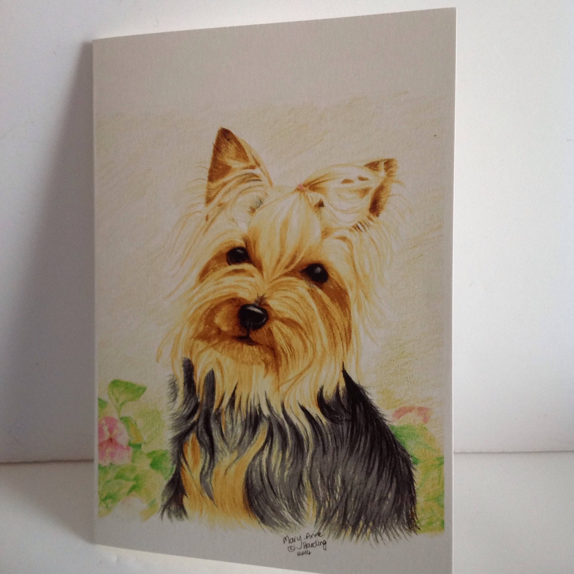 Yorkie Greeting Cardsilver and Tan Yorkie Card Yorkshire - Etsy