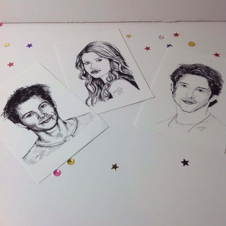 Teen Wolf Set of 3 Drawing Sketch Printsaceo Fan Prints of - Etsy
