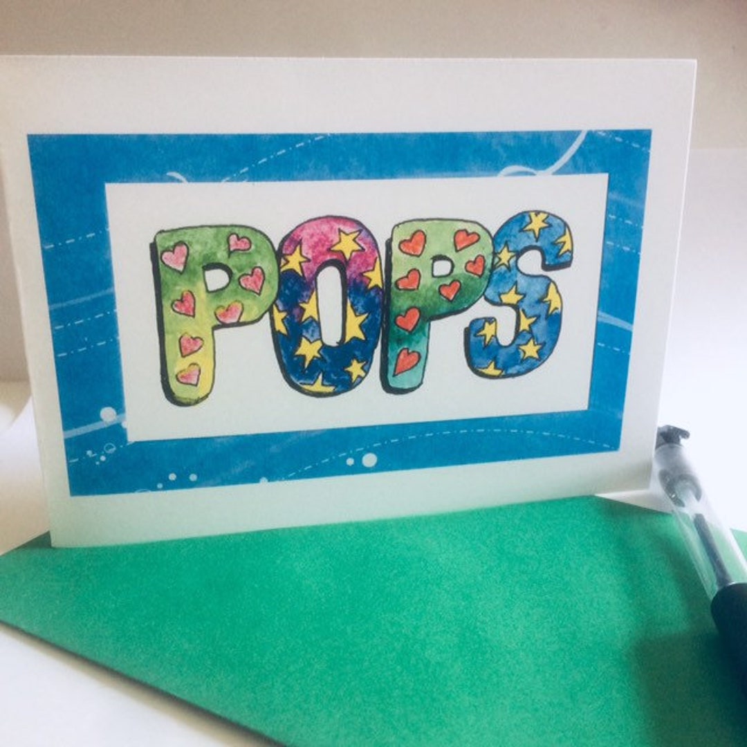 Pops Card, Card for Pops, Fathers Day Card, Pops Greeting Card A6 Size ...