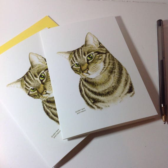 Tabby Cat Cardbrown Tabby Cat Card Cat Birthday Card Crazy | Etsy