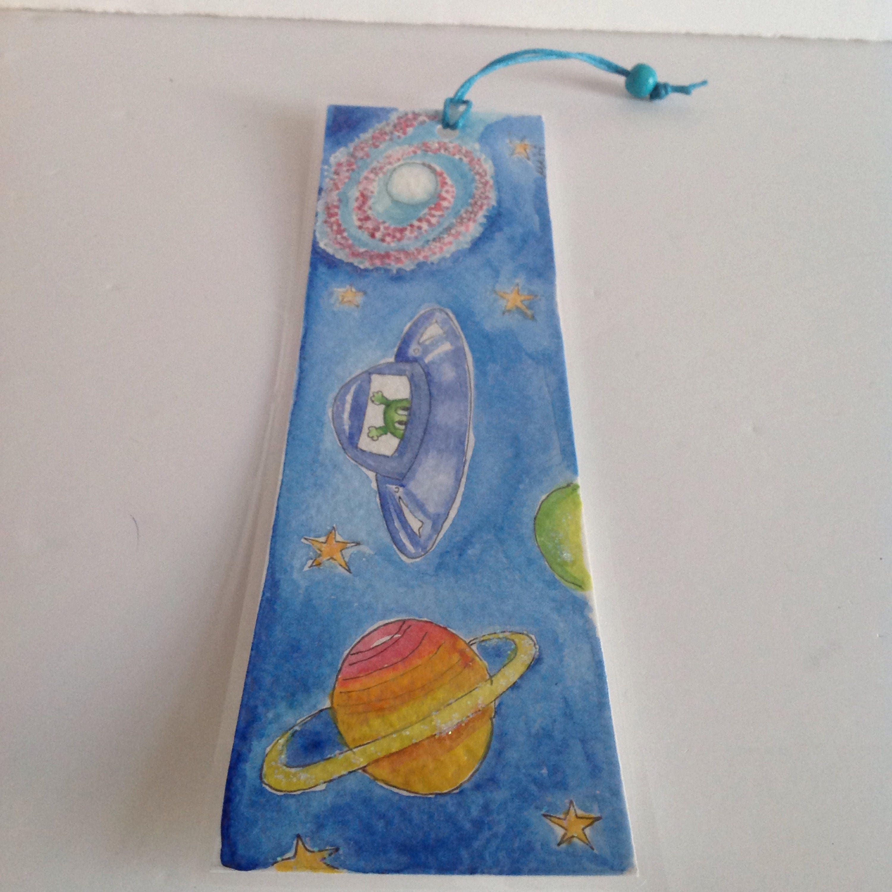 Space Bookmark Out of Space Book Mark Alien Spaceship - Etsy
