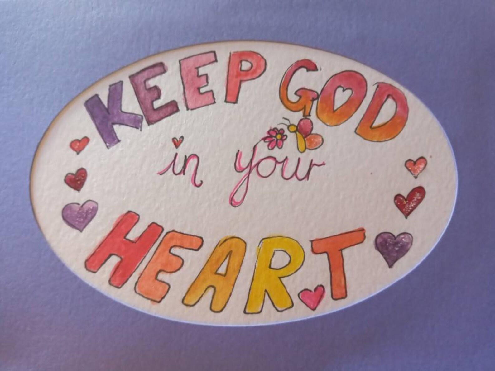 Scripture Art Card Keep God in Your Heart Watercolor - Etsy