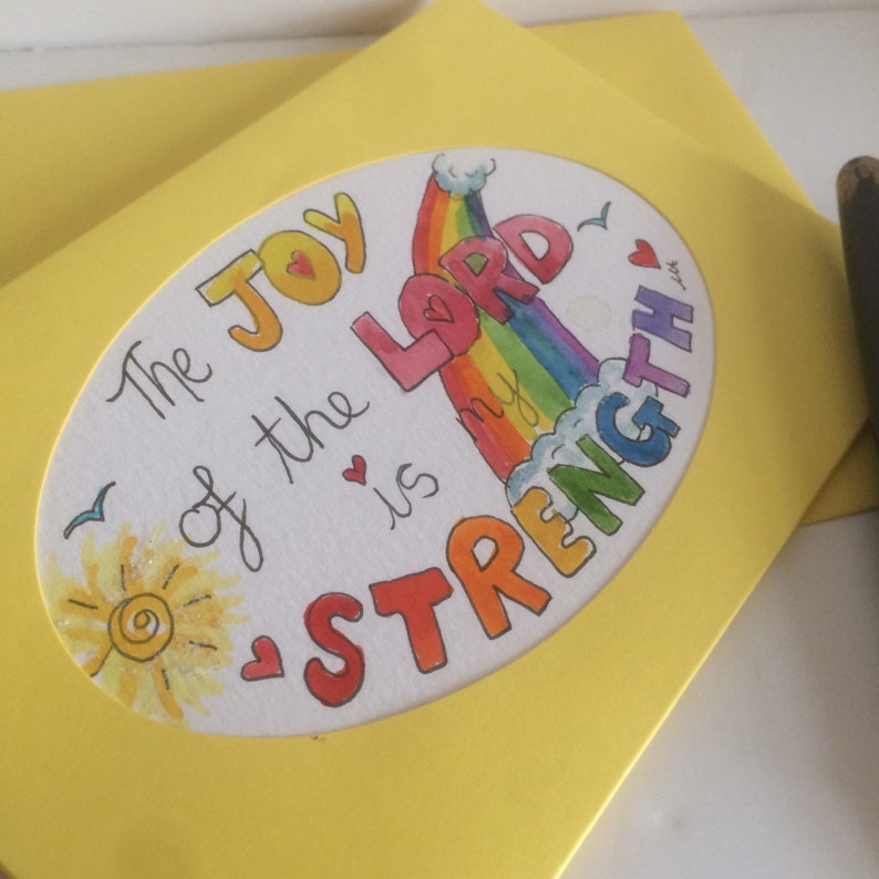 The Joy of the Lord is My Strength, Bible Verse, Scripture Art Card ...