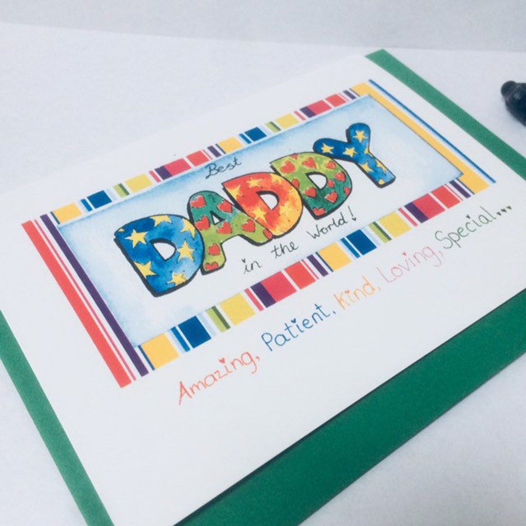 Daddy Card, Fathers Day Card, Daddy Day Card,printed Daddy Card ...