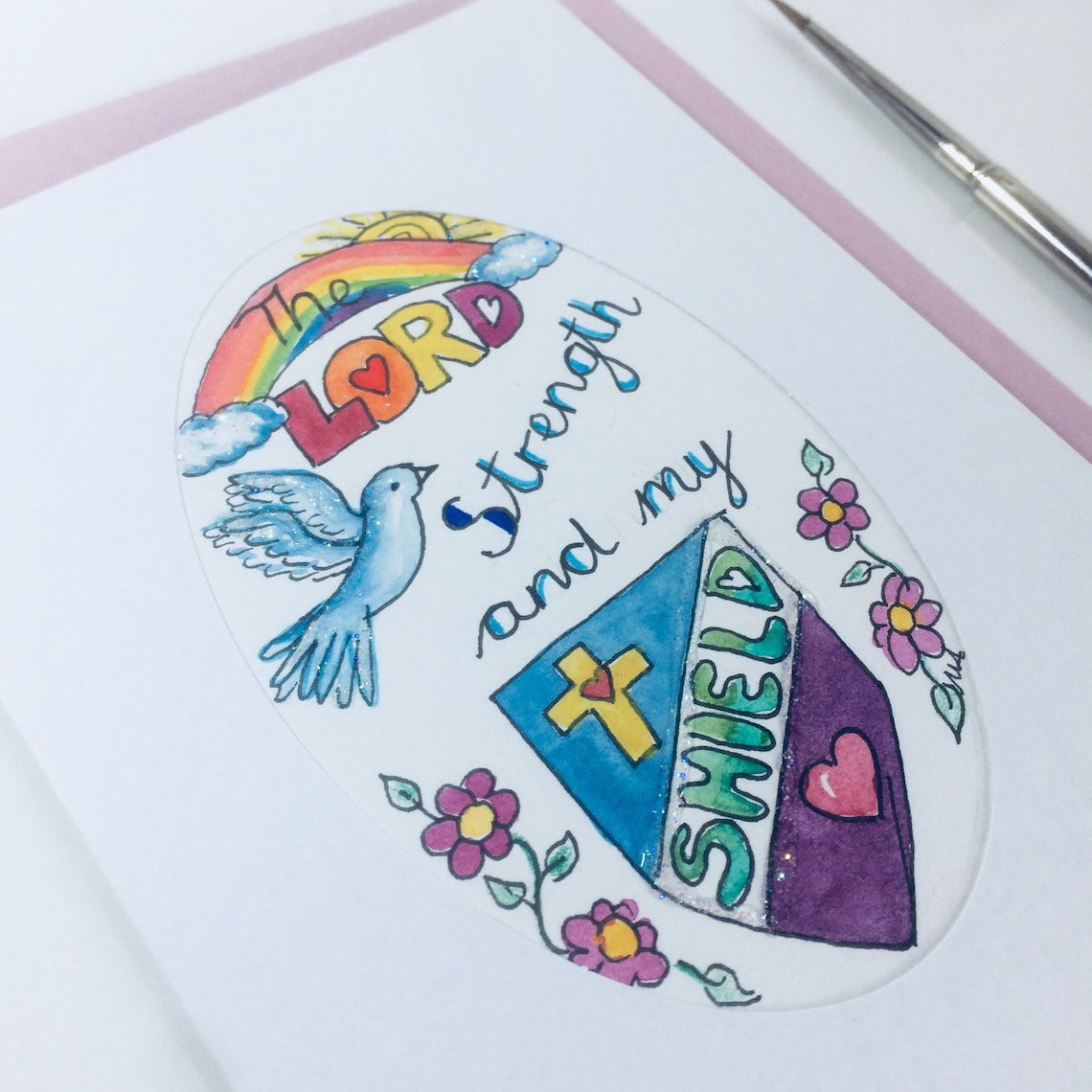 The Lord is My Strength and My SHEILD Bible Verse Hand | Etsy