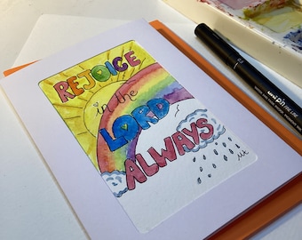 Rejoice in the Lord Always Bible Print / Scripture Poster / Christian 8 ...