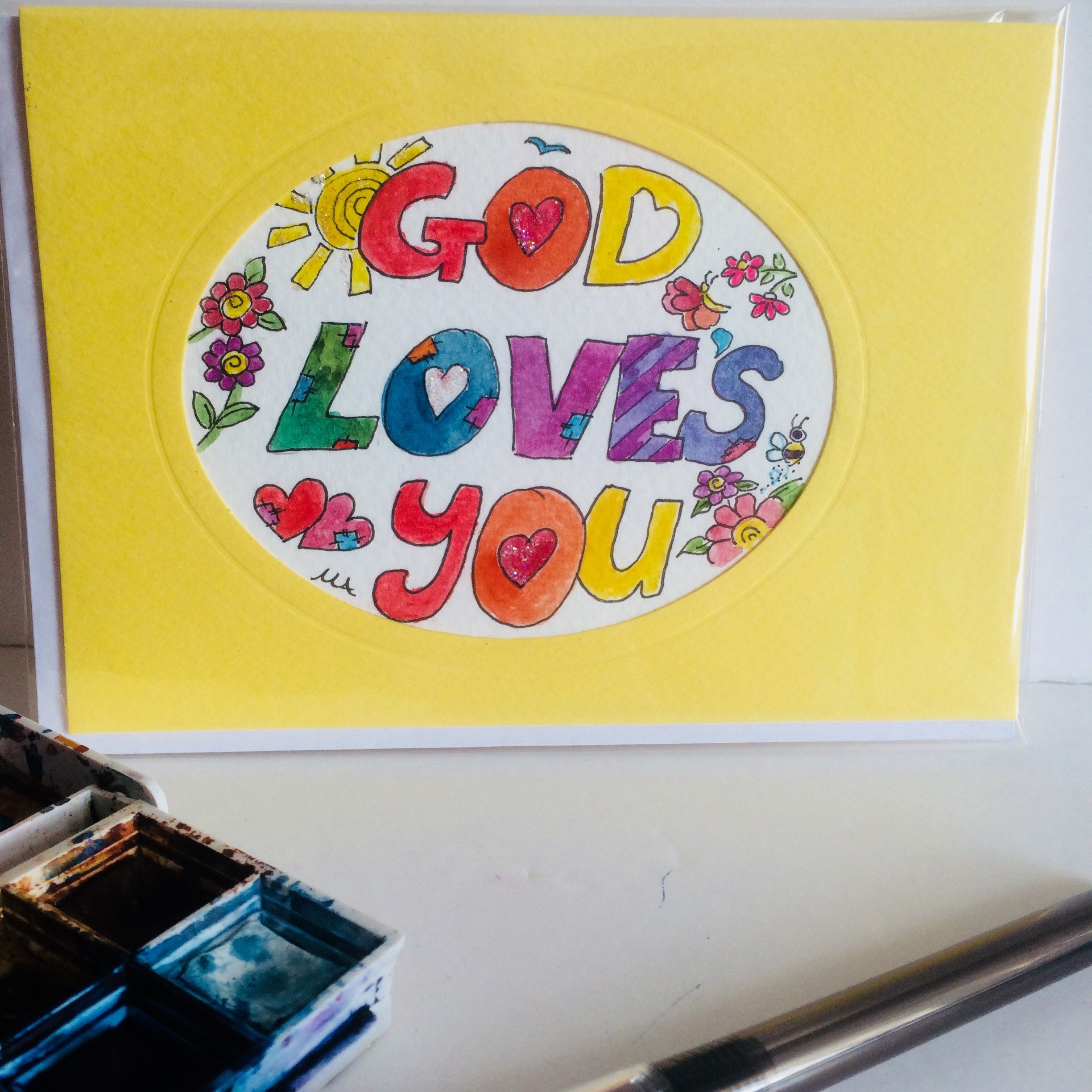 Christian Greeting Card, God Loves You, Scripture Art Card, Christian ...