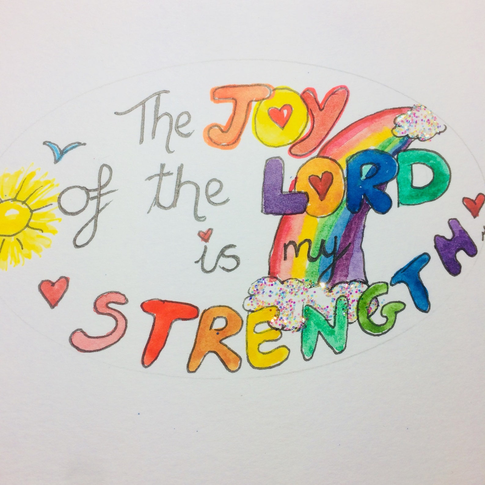 The Joy of the Lord is My Strength, Bible Verse, Scripture Art Card ...