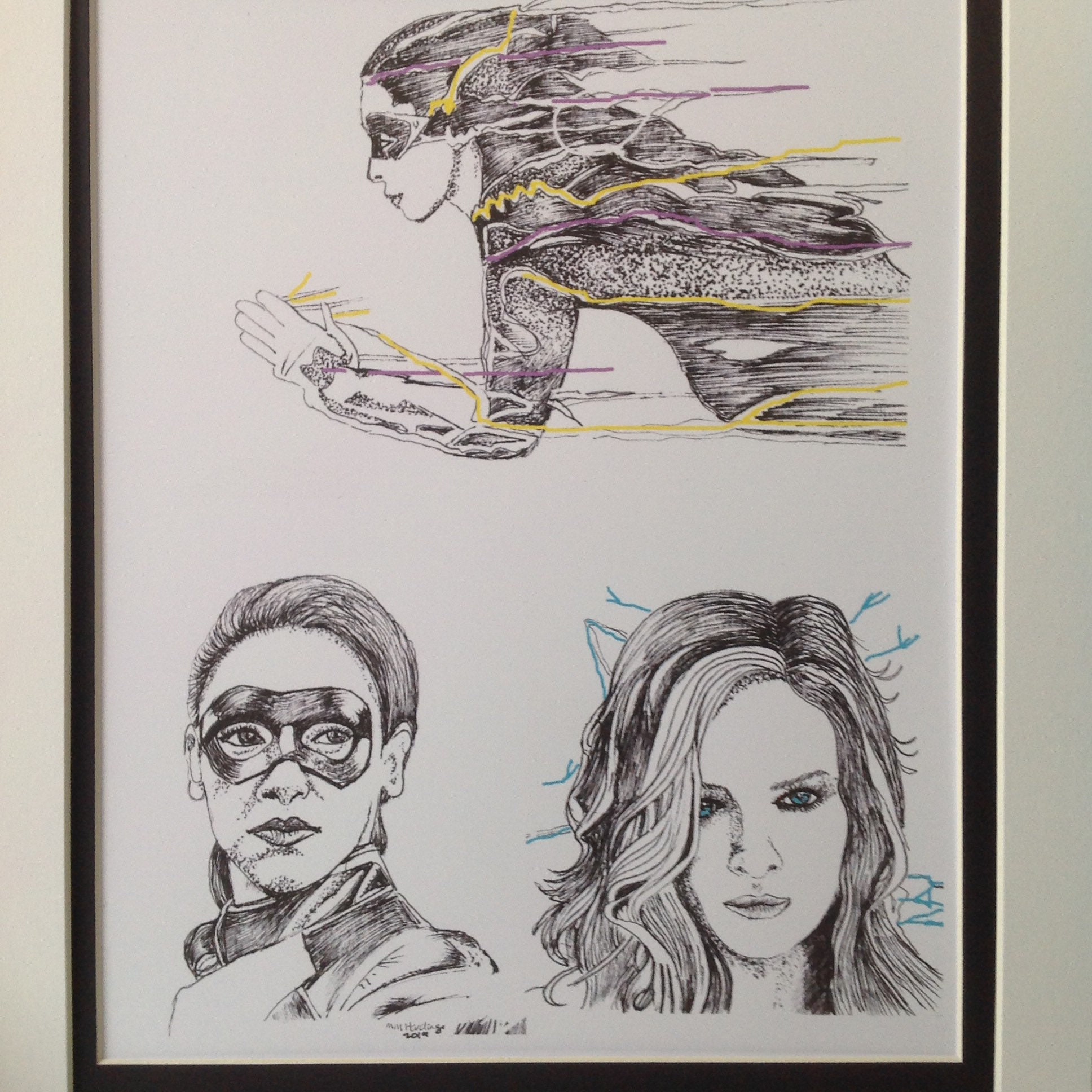 The Flash Girls Character Drawing Sketch Print A4 the Flash - Etsy