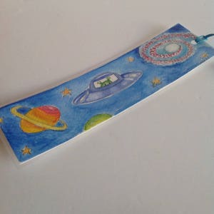 Space Bookmark, Out of Space Book Mark, Alien Spaceship Bookmark,planet ...