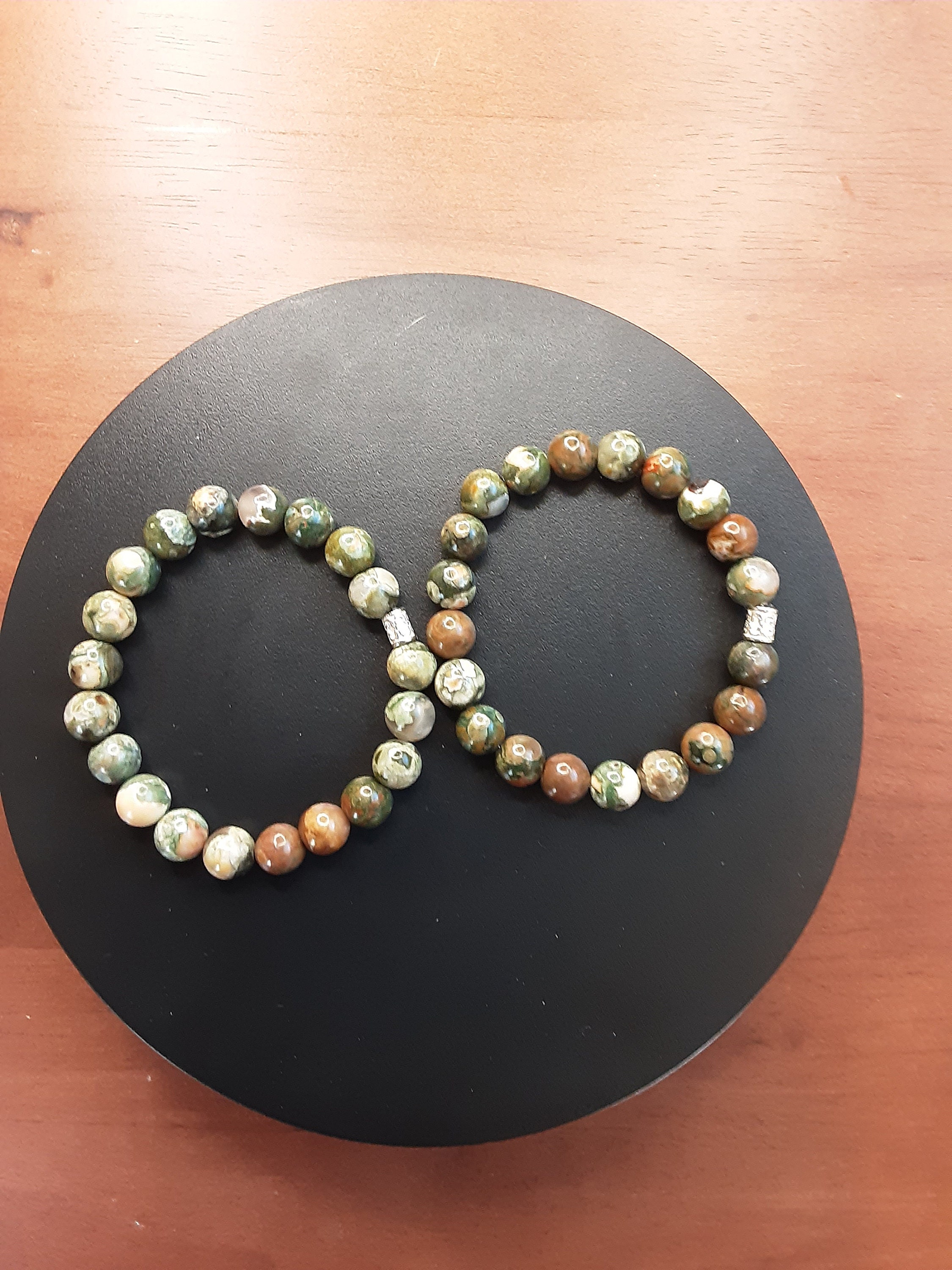 Rainforest rhyolite Jaspet Stretch Bracelet - Etsy